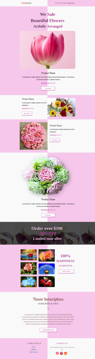 Flower Sale Email Template | Unlayer