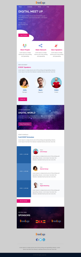 Digital Meet Up Email Template | Unlayer