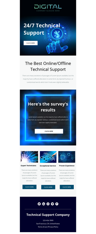 Tech Support Follow Up Email Template | Unlayer
