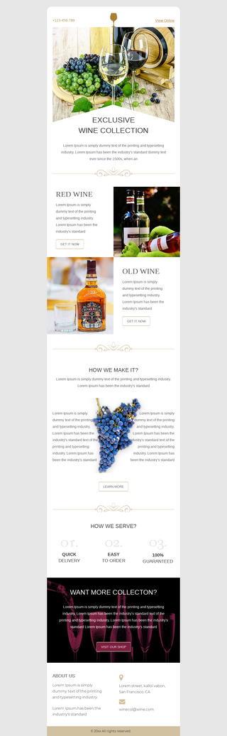 Wine Collection Email Template | Unlayer