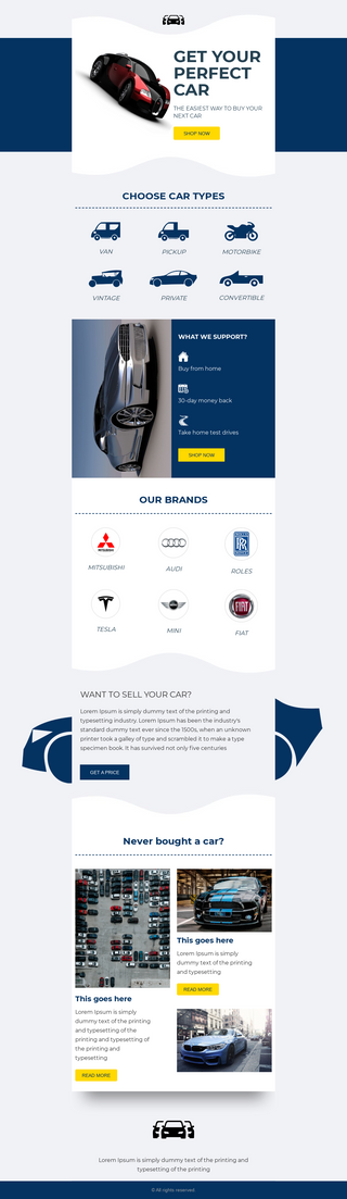 Buy Car Email Template | Unlayer