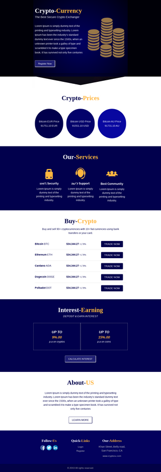 Crypto Currency Exchange Email Template | Unlayer