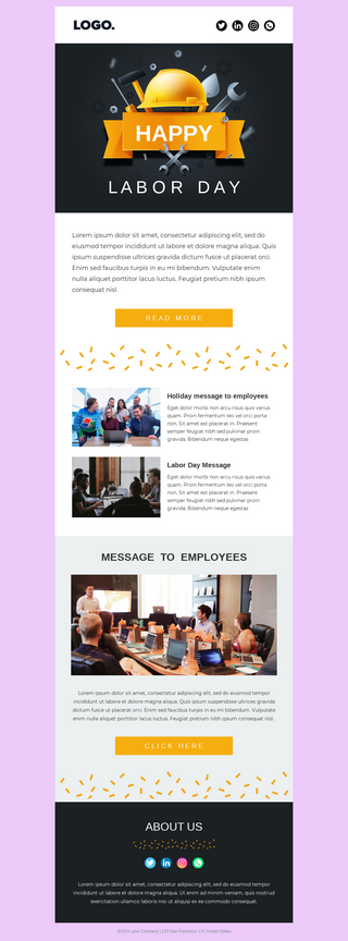 Labor Day Holiday Email Template | Unlayer