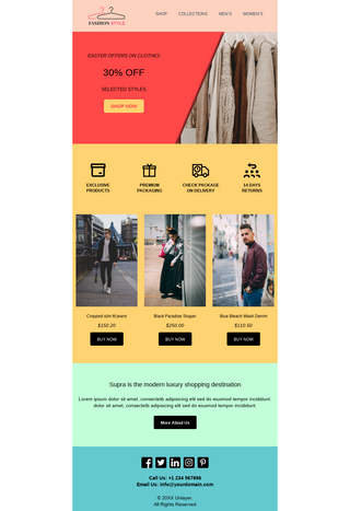 Easter Sale on Clothes Email Template | Unlayer