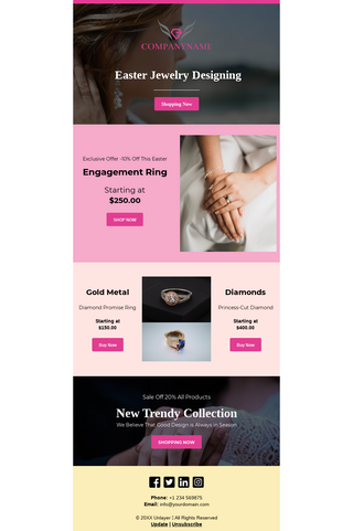 Easter Special Jewelry Collection Email Template | Unlayer