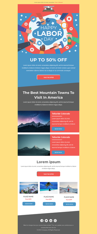 Free Email Templates for Labor Day | Unlayer