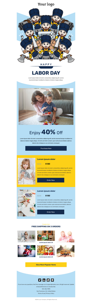 Free Email Templates for Labor Day | Unlayer