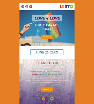 LGBTQ Parade Announcement Email Template | Unlayer