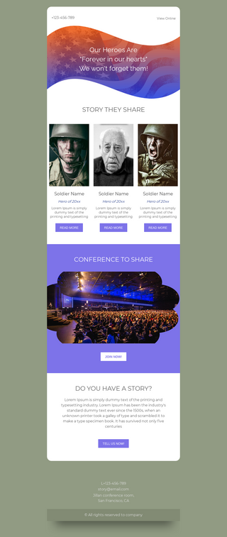 Free Email Templates for Memorial Day | Unlayer