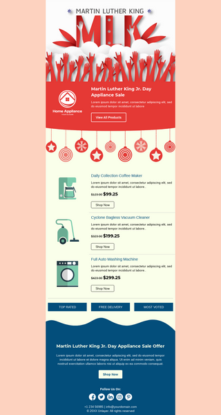 Free Email Templates for Martin Luther King Jr. Day | Unlayer