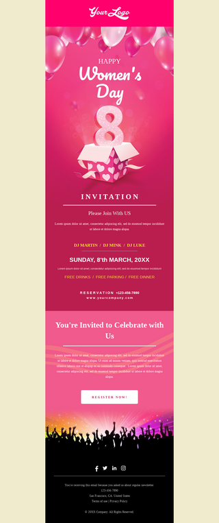 Free Email Templates for Invitation | Unlayer