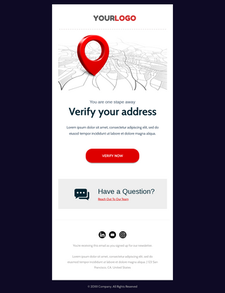 Address Verification Email Template | Unlayer