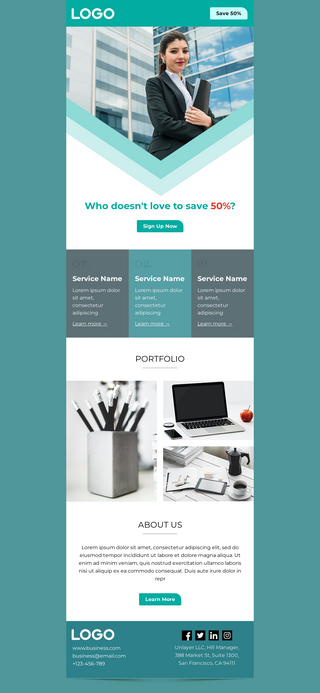 Business Service Promotion Email Template | Unlayer