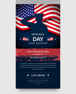 Memorial Day Event Invitation Email Template | Unlayer
