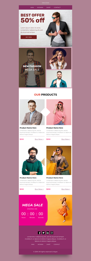 Local clothing store promotion Email Template | Unlayer