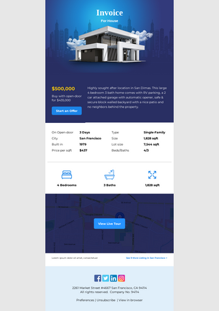 Commission invoice Email Template | Unlayer