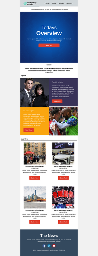 News Subscription Email Template | Unlayer