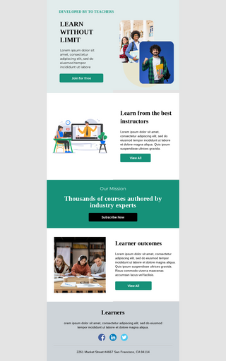 Edtech app subscription Email Template | Unlayer