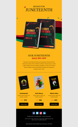 Free Juneteenth Email Templates | Unlayer