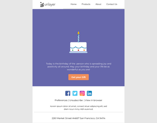 Free Birthday Email Templates | Unlayer