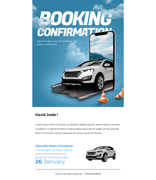 Car Booking Confirmation Email Template | Unlayer