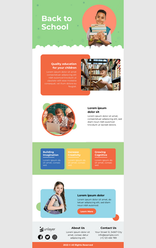 Back to School Useful Skills Email Template | Unlayer