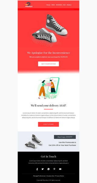 Delivery Notification Email Template | Unlayer