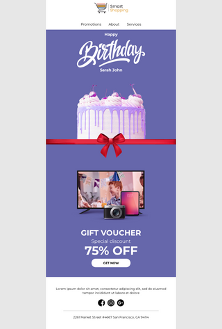 Birthday Surprise Email Template | Unlayer