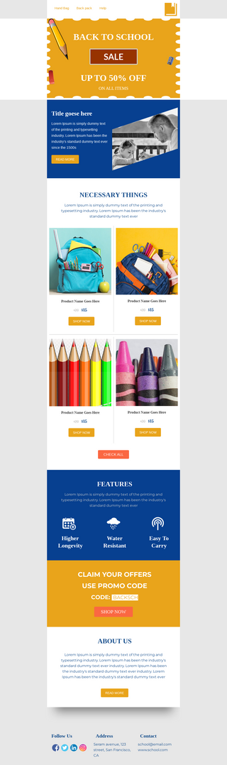 Free Email Templates for Back to School | Unlayer