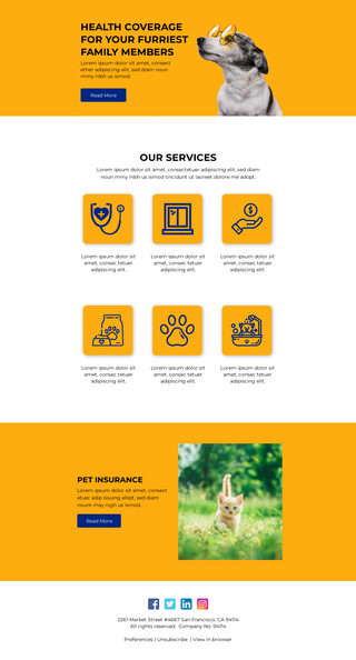 Pet Insurance Email Template | Unlayer