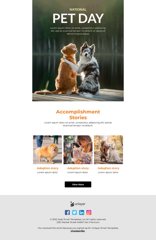 National Pet Day Email Template | Unlayer