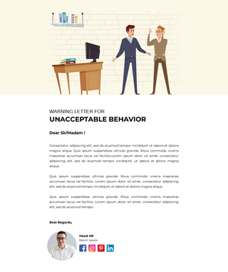 Unacceptable Behavior Email Template | Unlayer