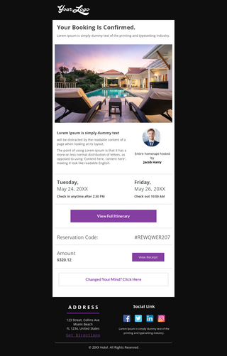 Booking Confirmation Email Template | Unlayer