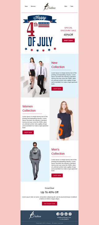 Free 4th of July Email Templates | Unlayer