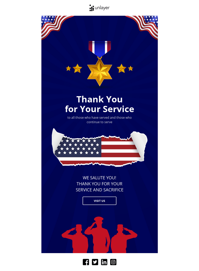 Free Email Templates for Veterans Day | Unlayer