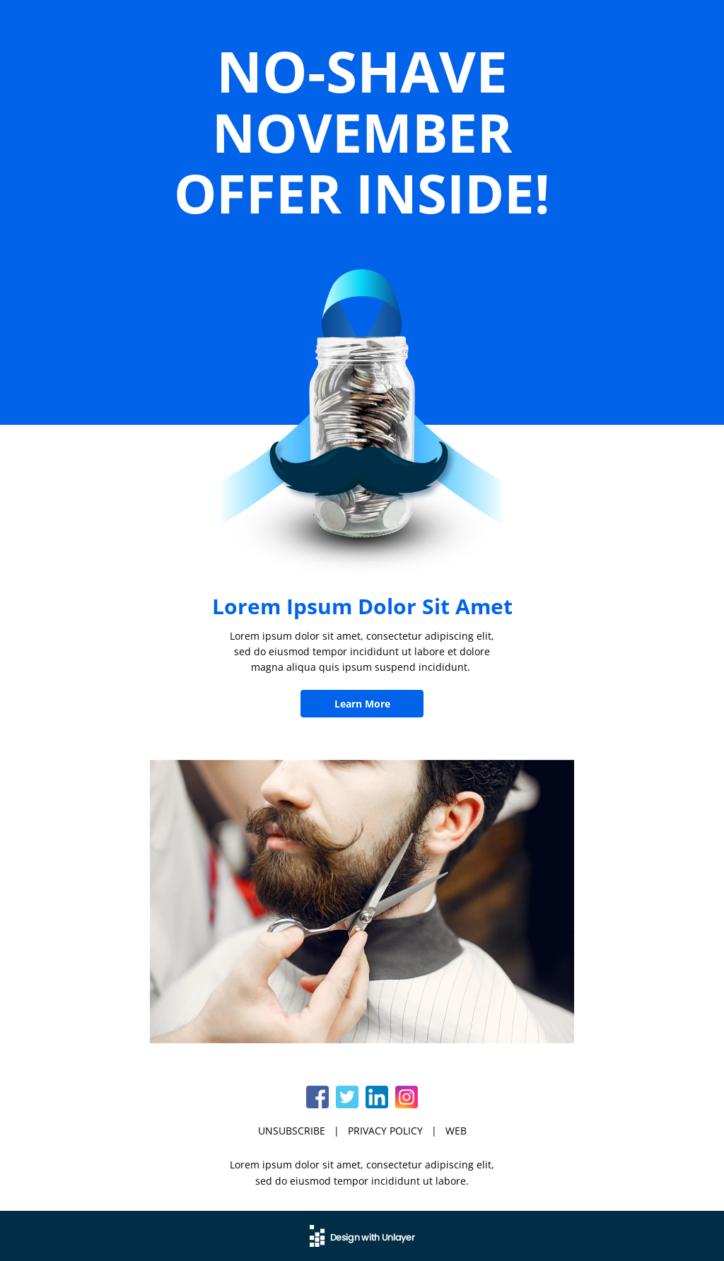 Movember Email Template | Unlayer