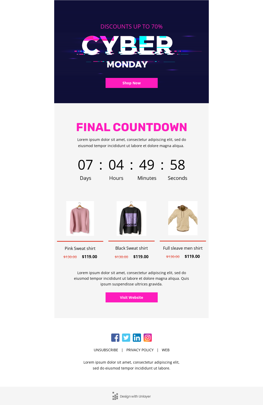 Final Countdown Email Template | Unlayer