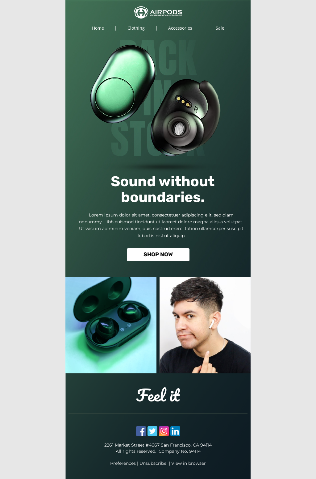 Product Alerts Back in Stock Email Template | Unlayer