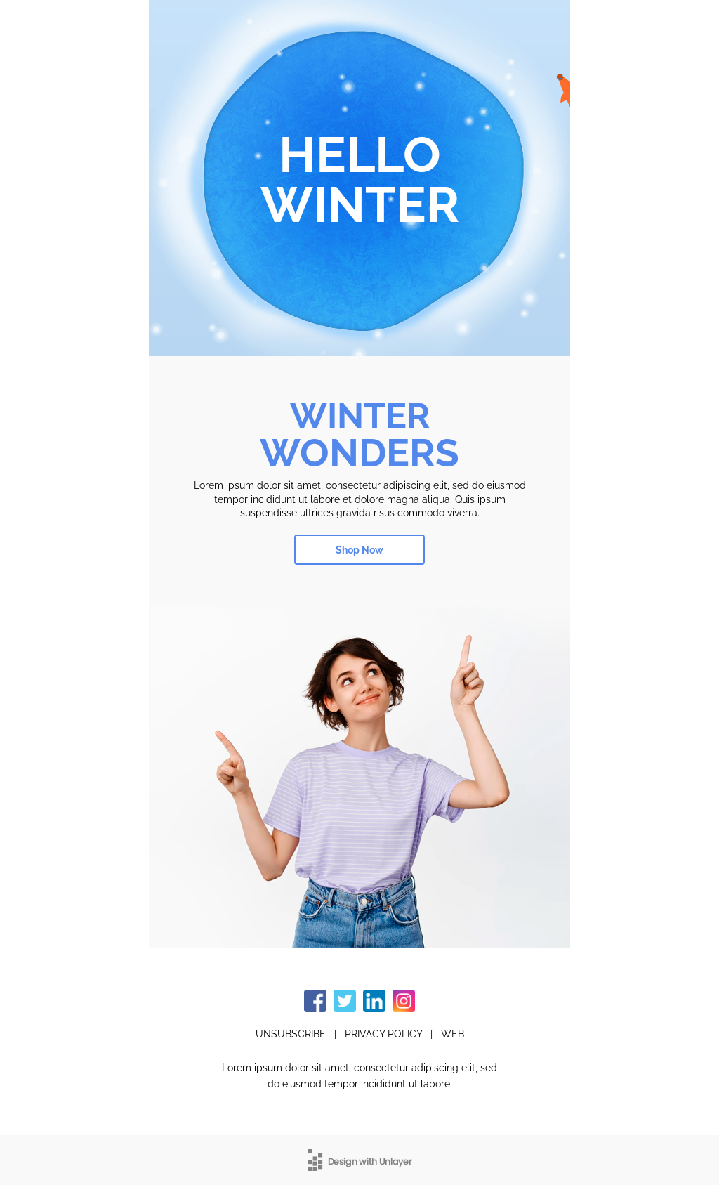 Hello Winter Email Template | Unlayer