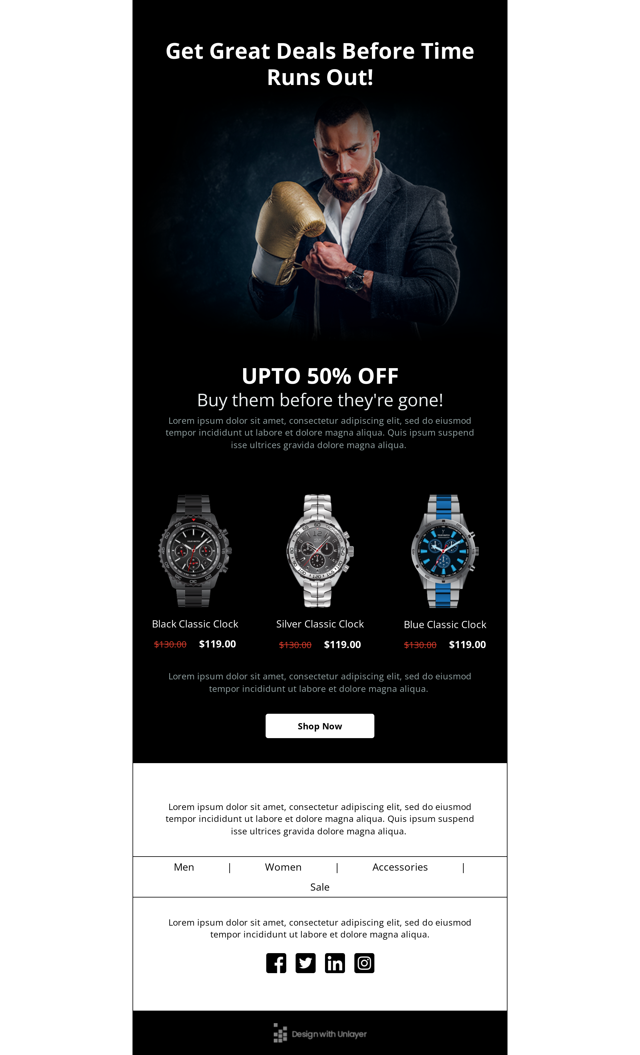 Last Day Sale Email Template | Unlayer