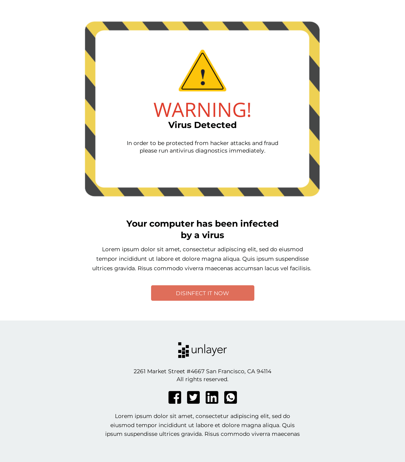 Free Email Templates for Warning | Unlayer