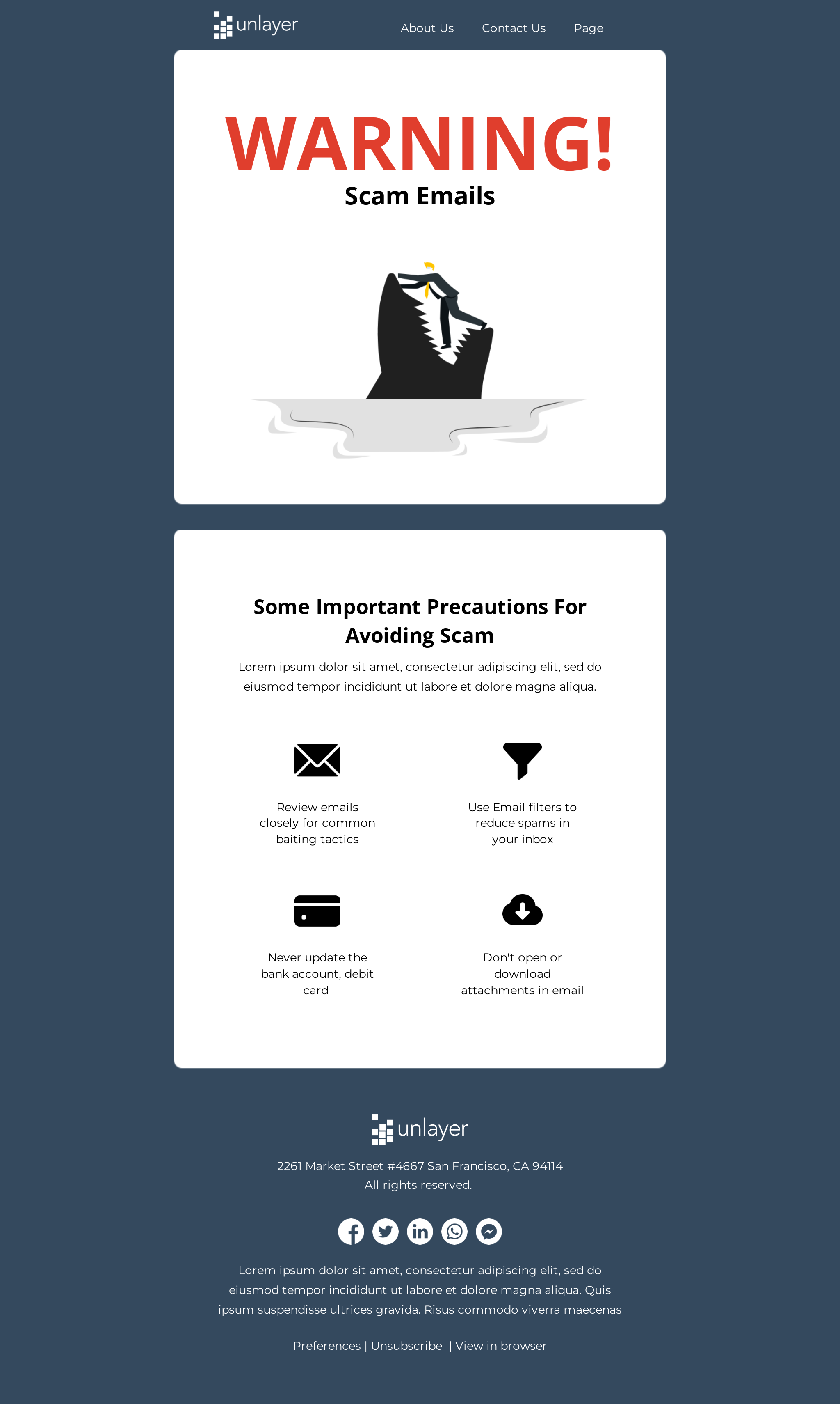 Scam Email Warning Email Template | Unlayer