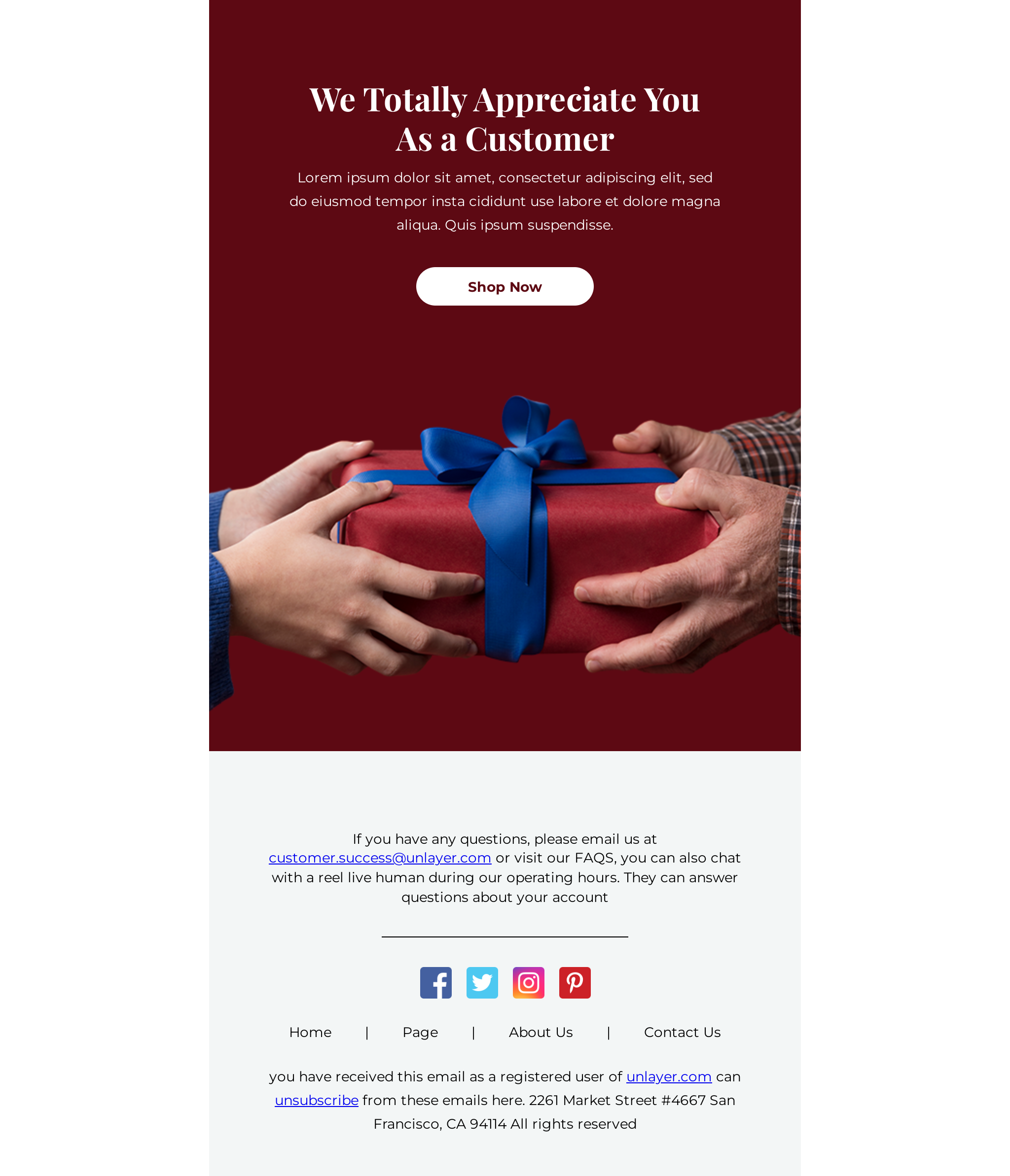 Gift for You Email Template | Unlayer