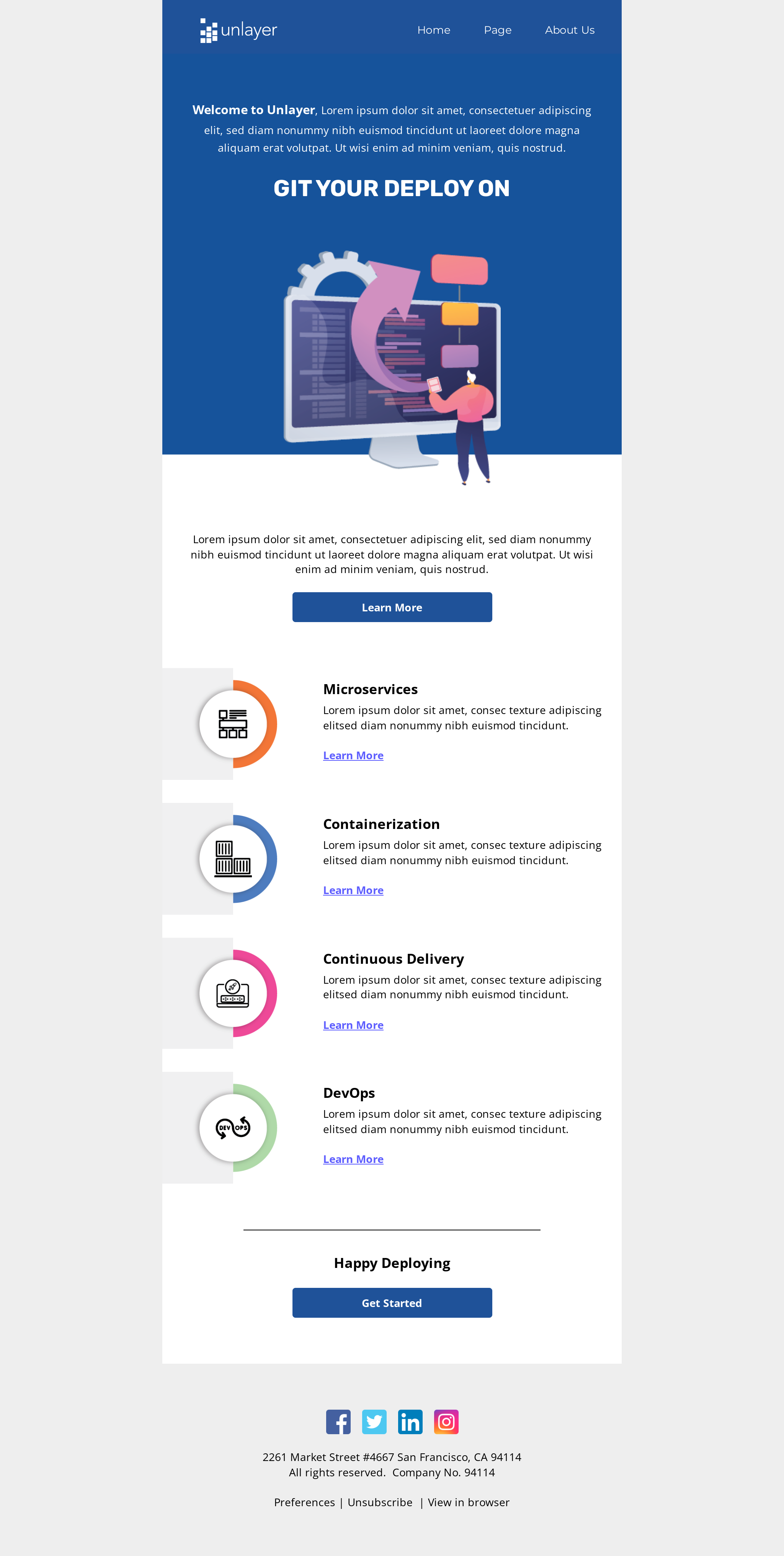 Deploy Email Template | Unlayer