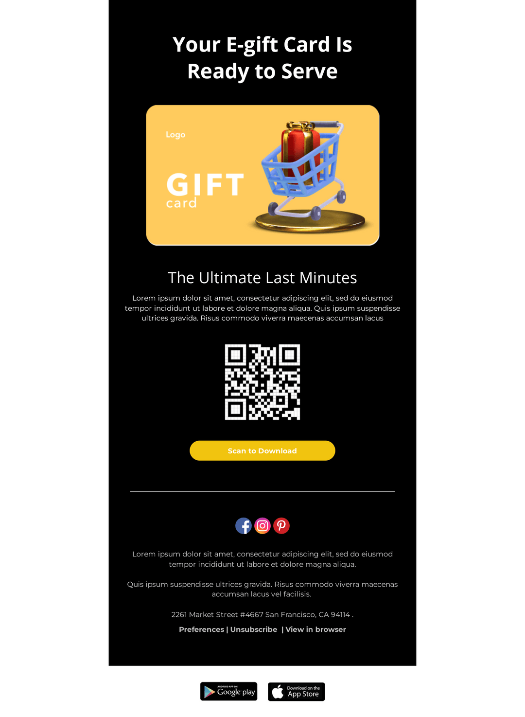 Free Gift Card Email Templates | Unlayer