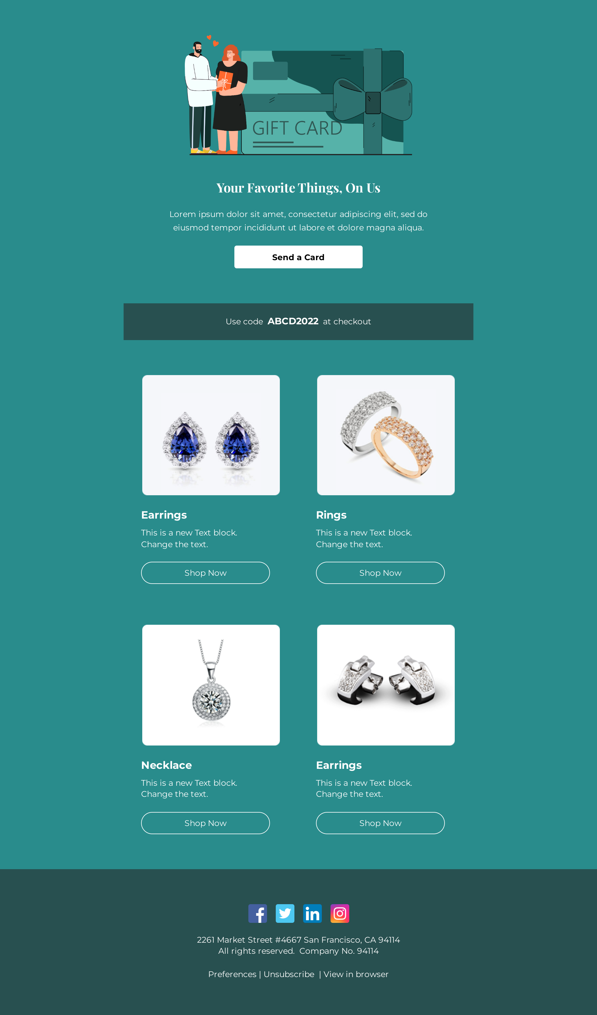 Re-Engagement Gift Card Email Template | Unlayer