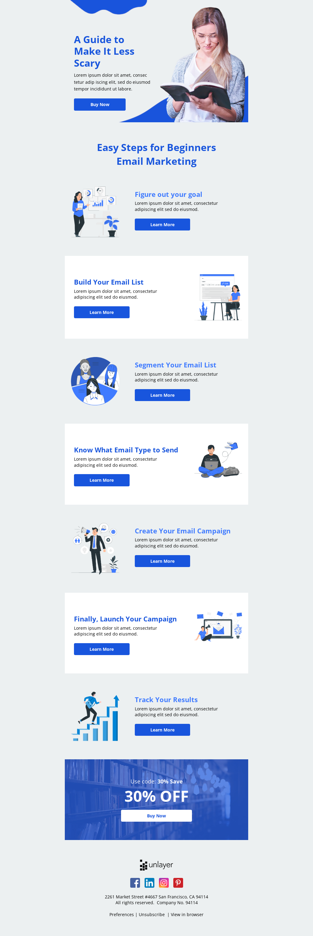 Beginners Guide Email Template | Unlayer