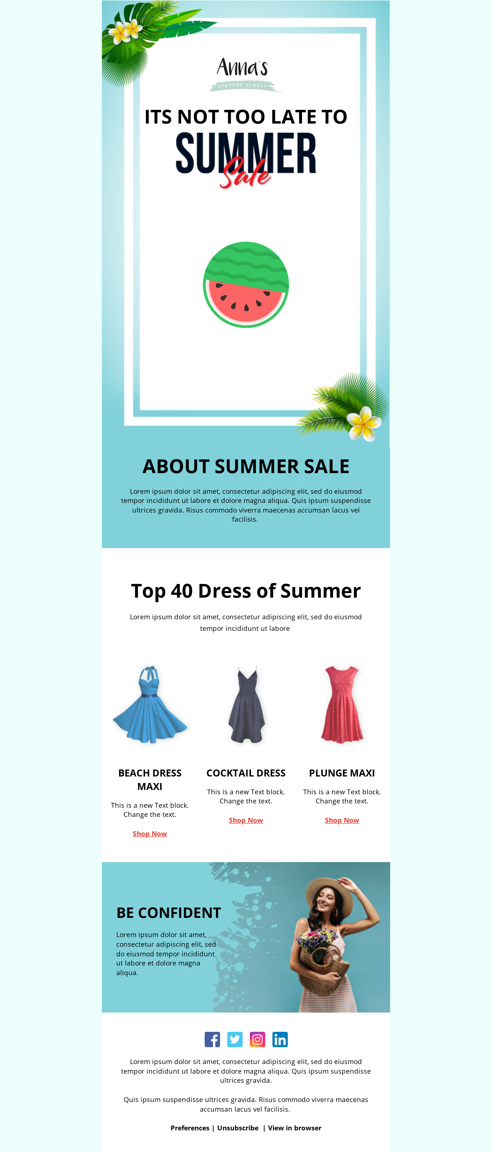 Summer End Email Template | Unlayer