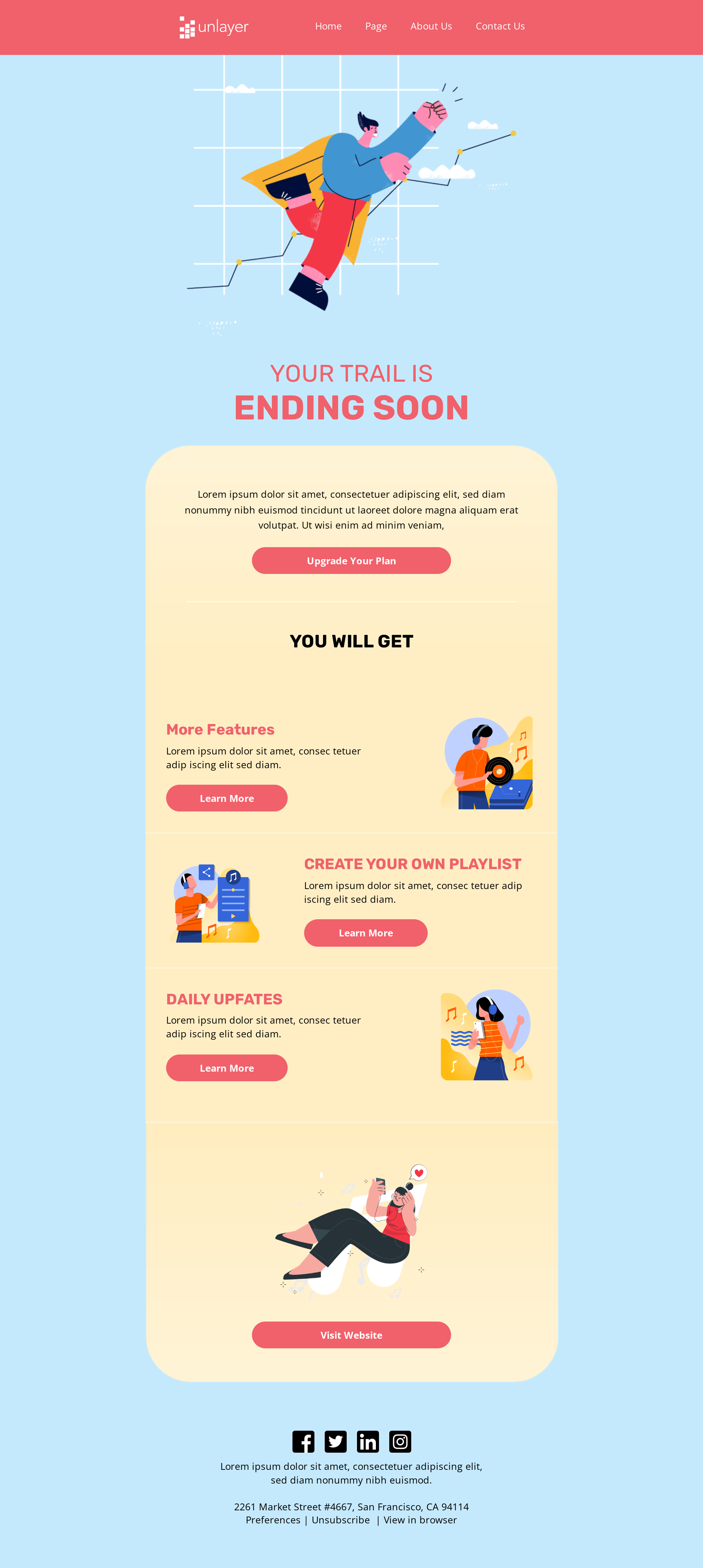 Trial Ending Email Template | Unlayer
