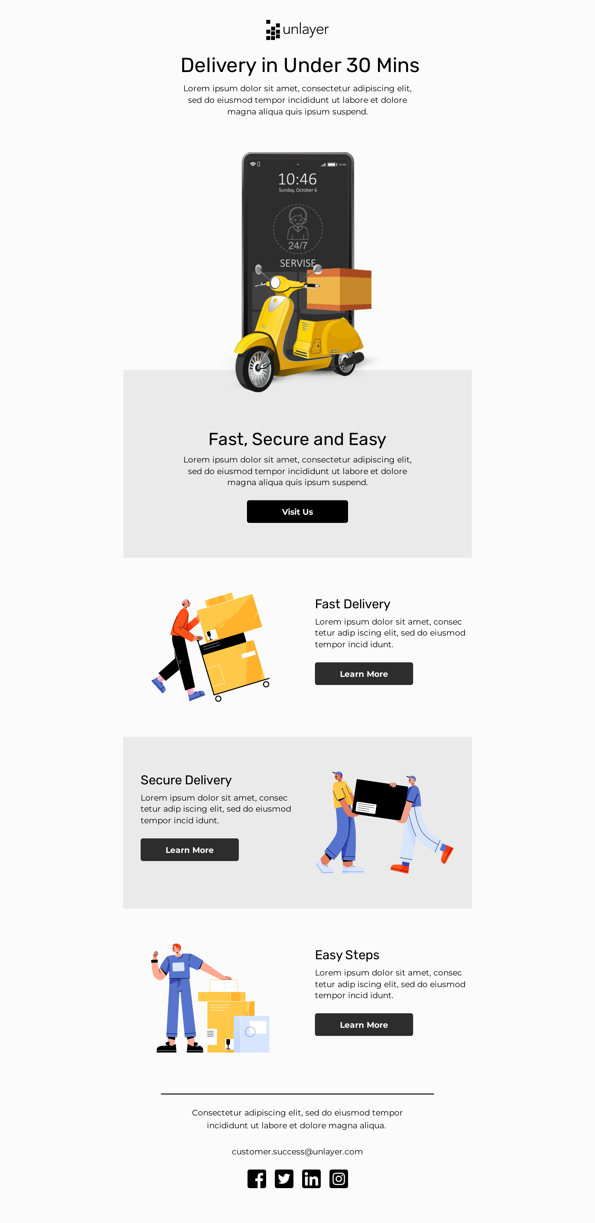 Quick Services Email Template | Unlayer